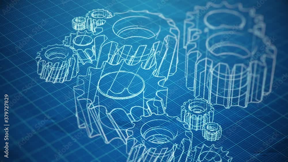 Vidéo Stock Abstract background with animation of blueprint drawing ...