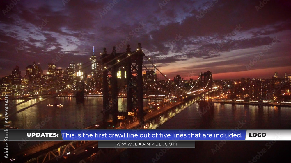 5 Line Crawl Title Overlay Stock Template | Adobe Stock