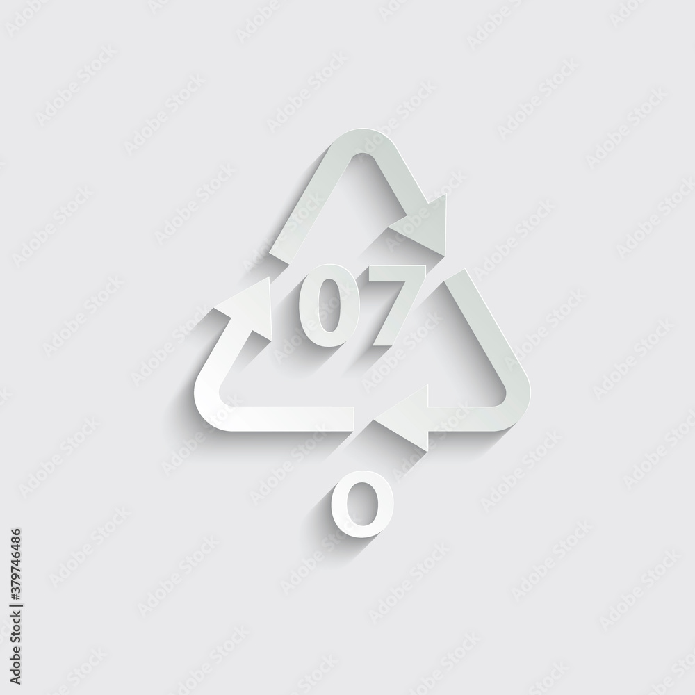 Plastic recycling symbol O 7 , Plastic recycling code PP 5 , vector ...