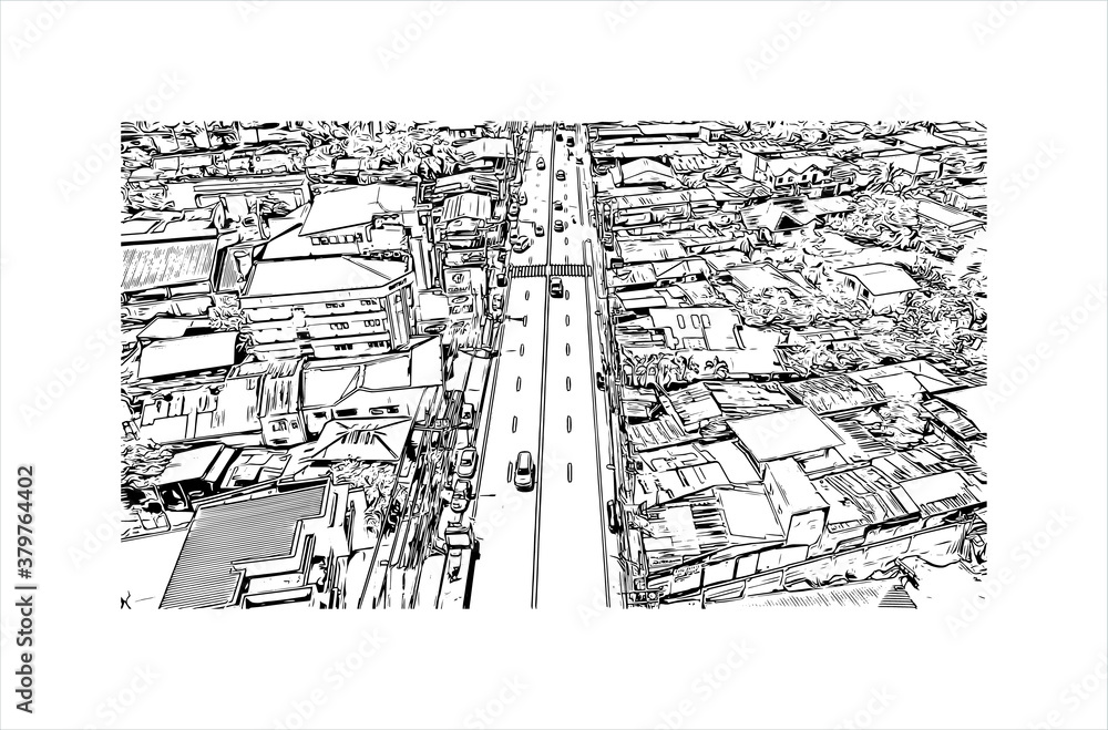 Building view with landmark of Batangas is a province in the ...