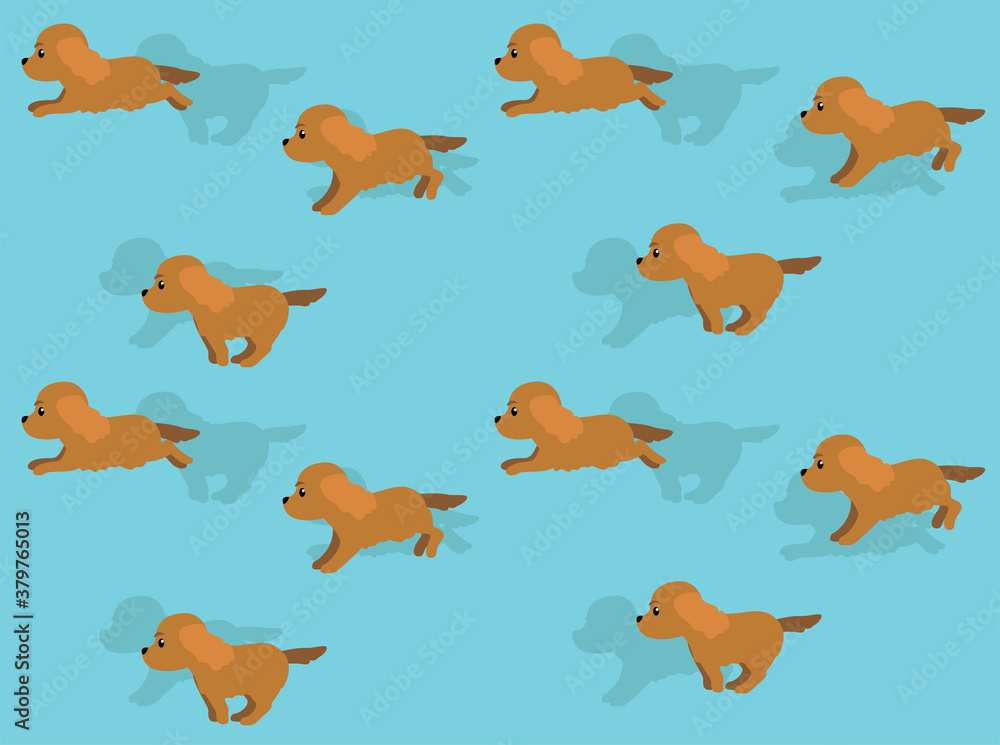 Animal Animation Dog Cocker Spaniel Running Cartoon Vector Illustration ...