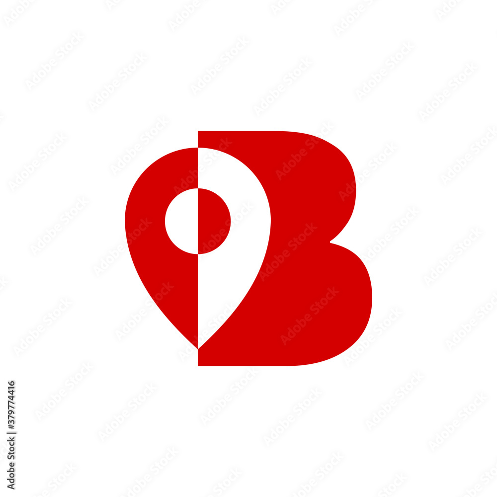 letter B and location icon shape good for any business Stock Vector ...