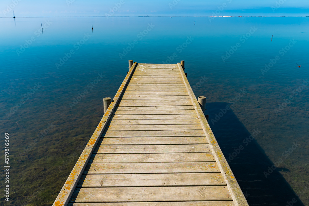 Wooden pier looking out to the ocean. Relaxing background screensaver ...