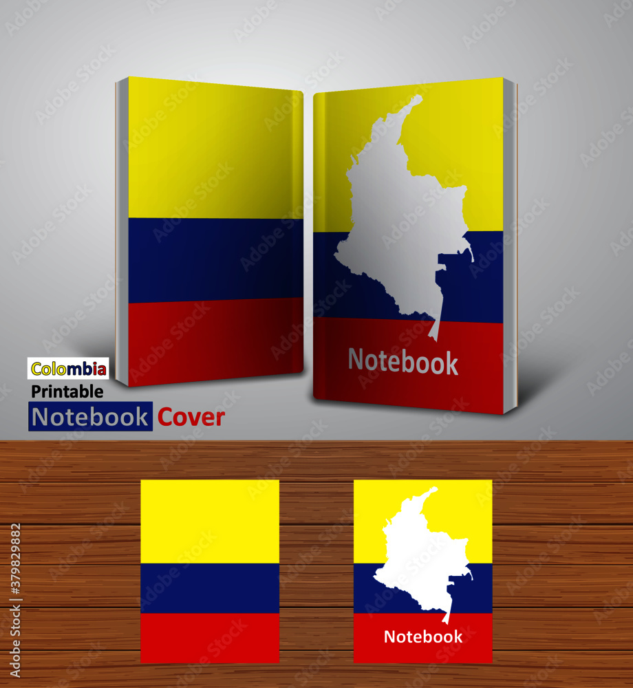 Colombia Notebook Design Mockup - 3D Book Template - National Country ...