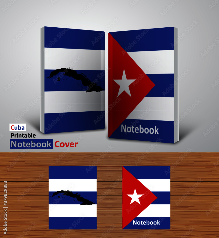 Cuba Notebook Design Mockup - 3D Book Template - National Country Map ...