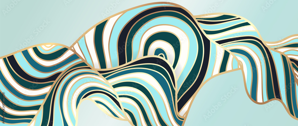 Luxury Gold line art wallpaper. Wall art background design for home ...