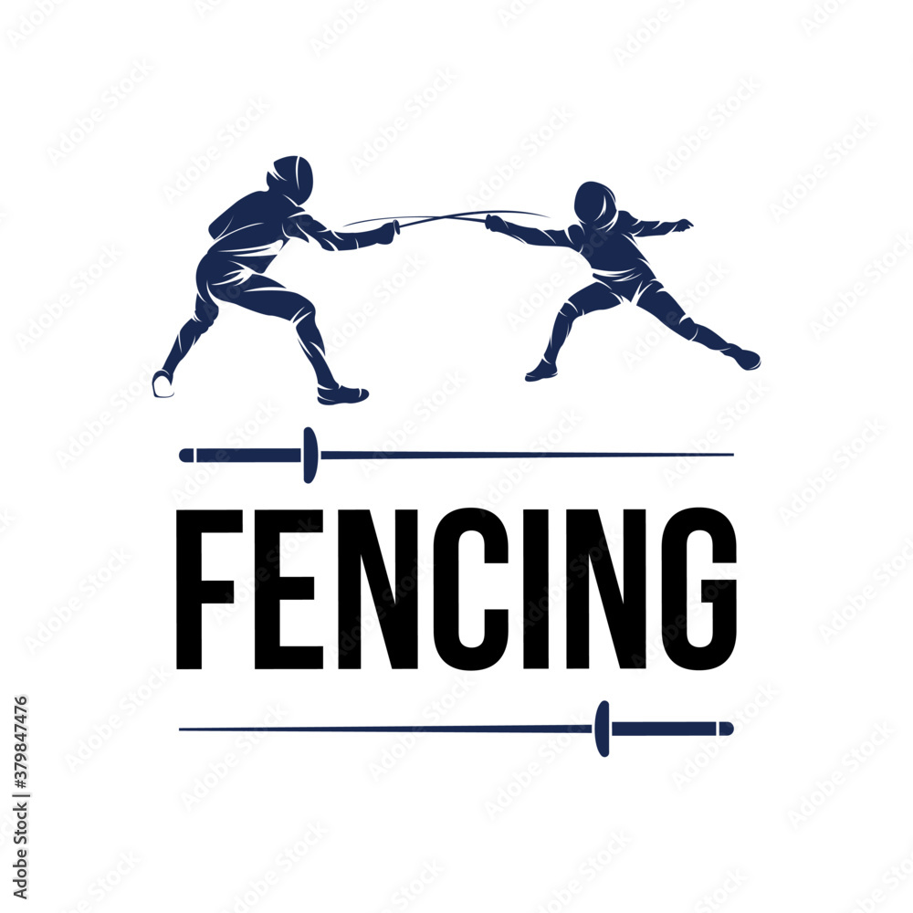 fencing vector logo, premium silhouette vector Premium Vector Stock ...