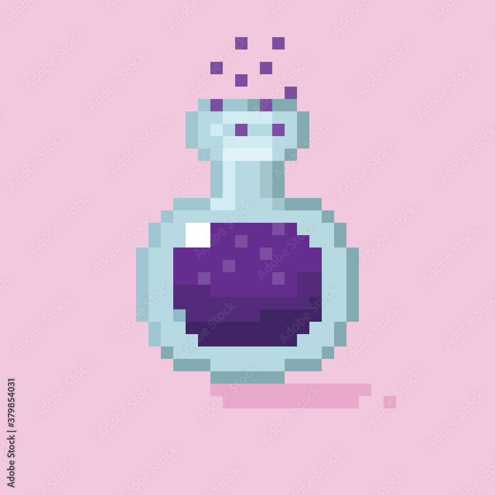 Purple potion pixel art. Vector Picture. Stock Vector | Adobe Stock