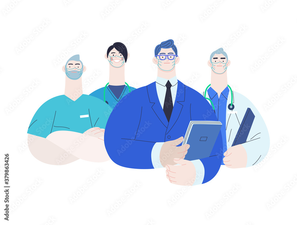 Medical insurance illustration -hospital administrator -modern flat ...