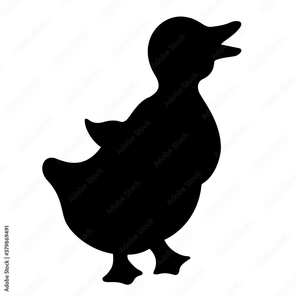 Duckling silhouette vector icon Stock Vector | Adobe Stock