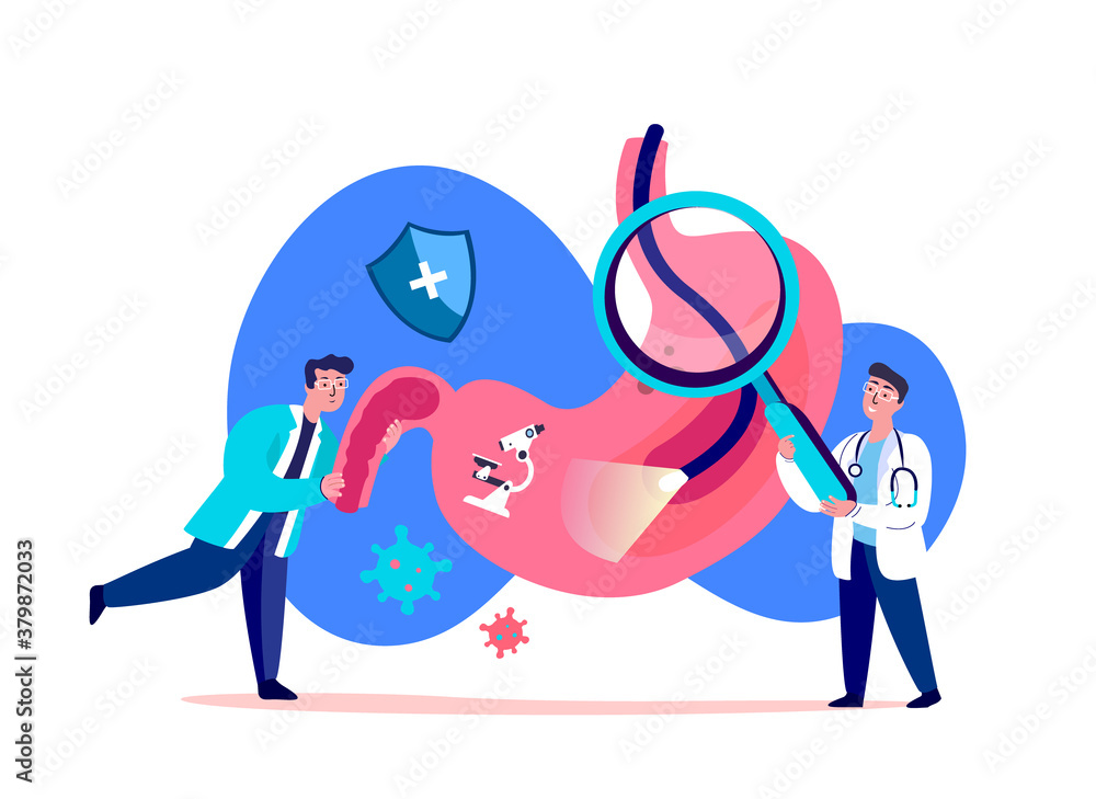 Team of Doctors Gastroenterologist Researching,Curing Stomach Ache ...