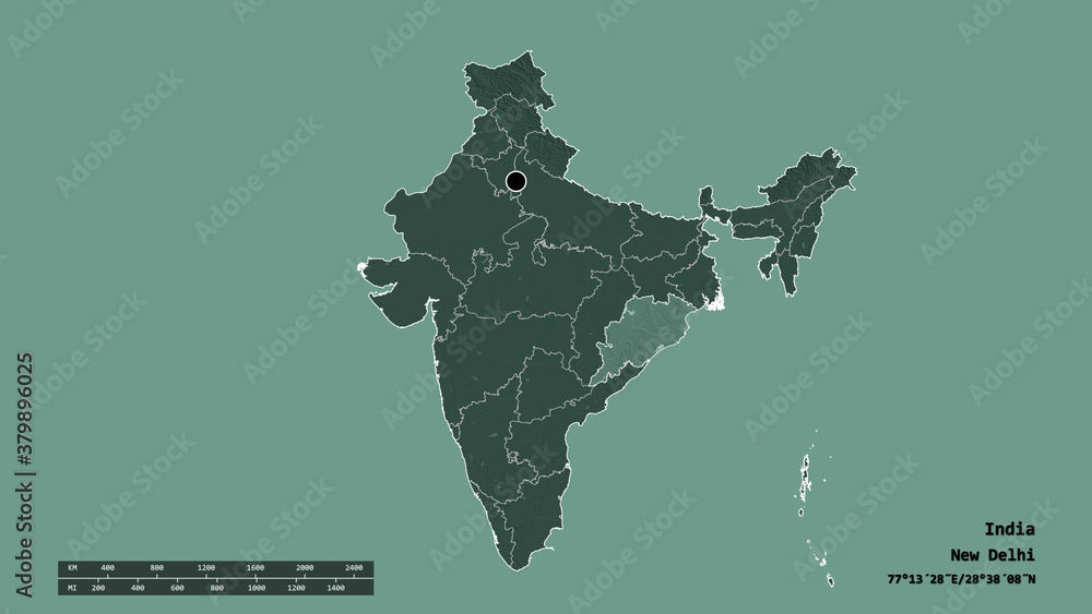 Location of Odisha, state of India,. Administrative Stock Illustration ...