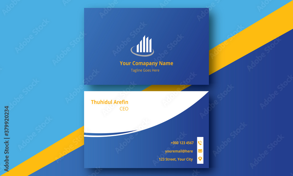 Blue Color Visiting Card Template.2021 New Business Card Design.Modern ...