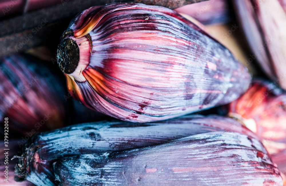 Banana Flower Hearts Sold as Vegetables in a Public Market in the ...