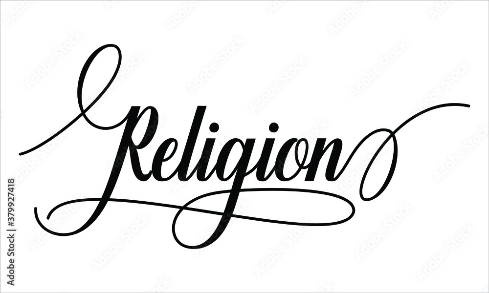 Religion Script Cursive Calligraphy Typography Black text lettering ...