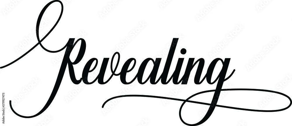 Revealing Script Cursive Calligraphy Typography Black text lettering ...