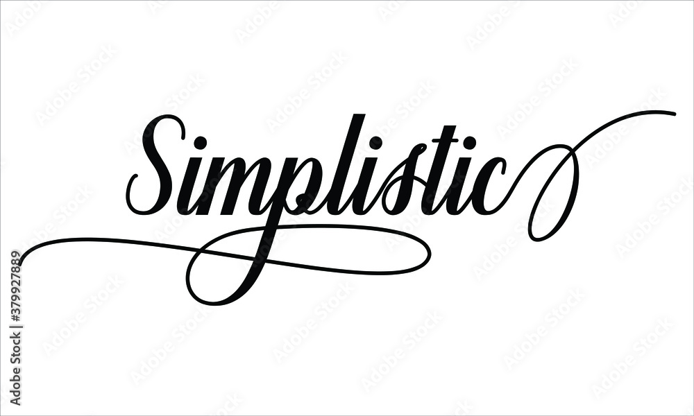 Simplistic Script Cursive Calligraphy Typography Black text lettering ...