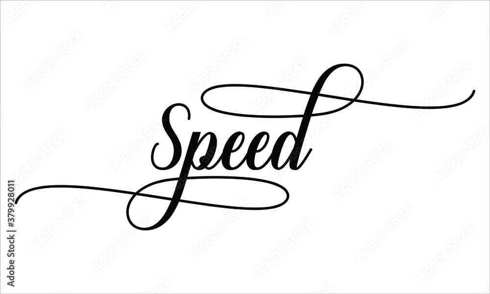 Speed Script Cursive Calligraphy Typography Black text lettering Script ...