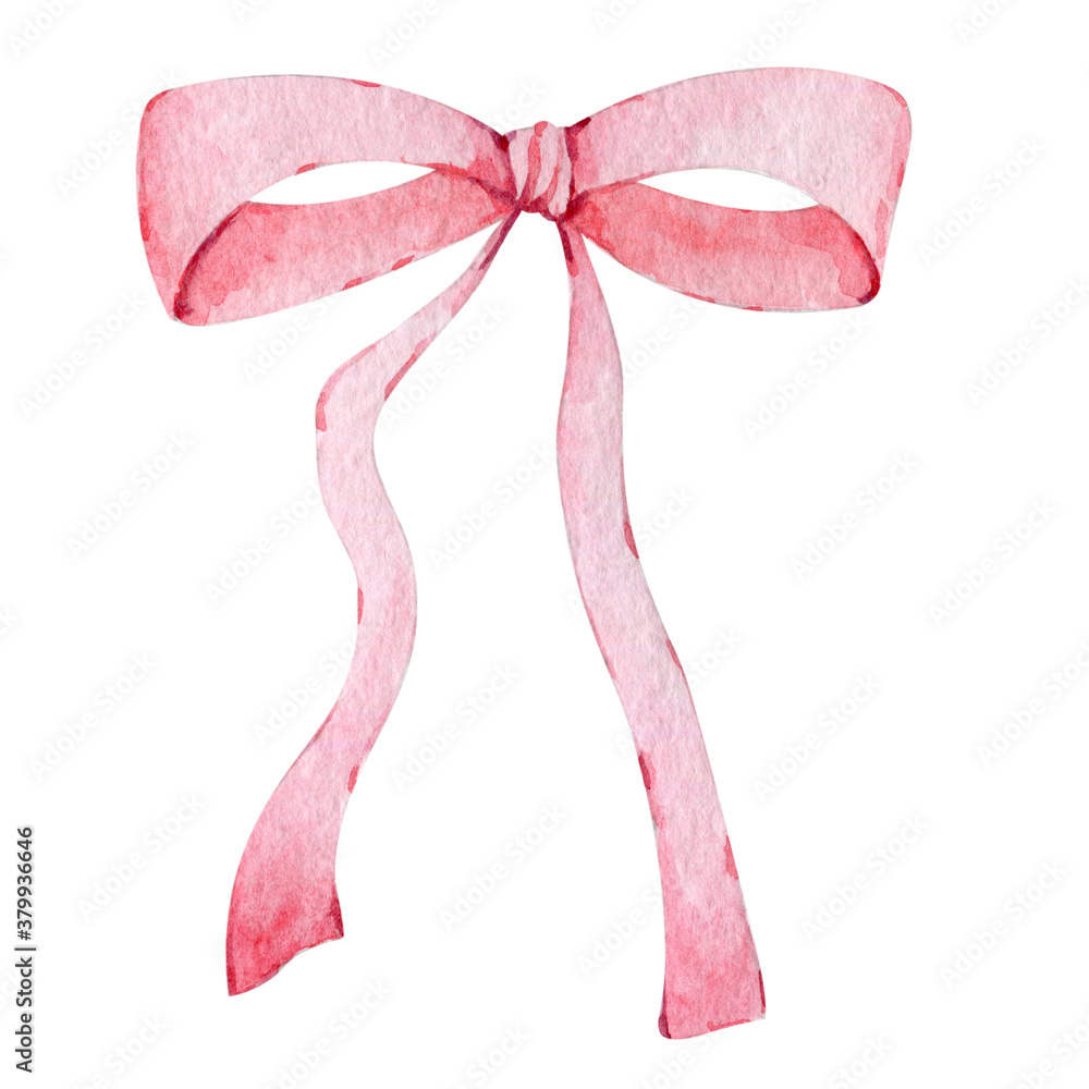 Watercolor ribbon banner and bow for your greeting and logo text Stock ...