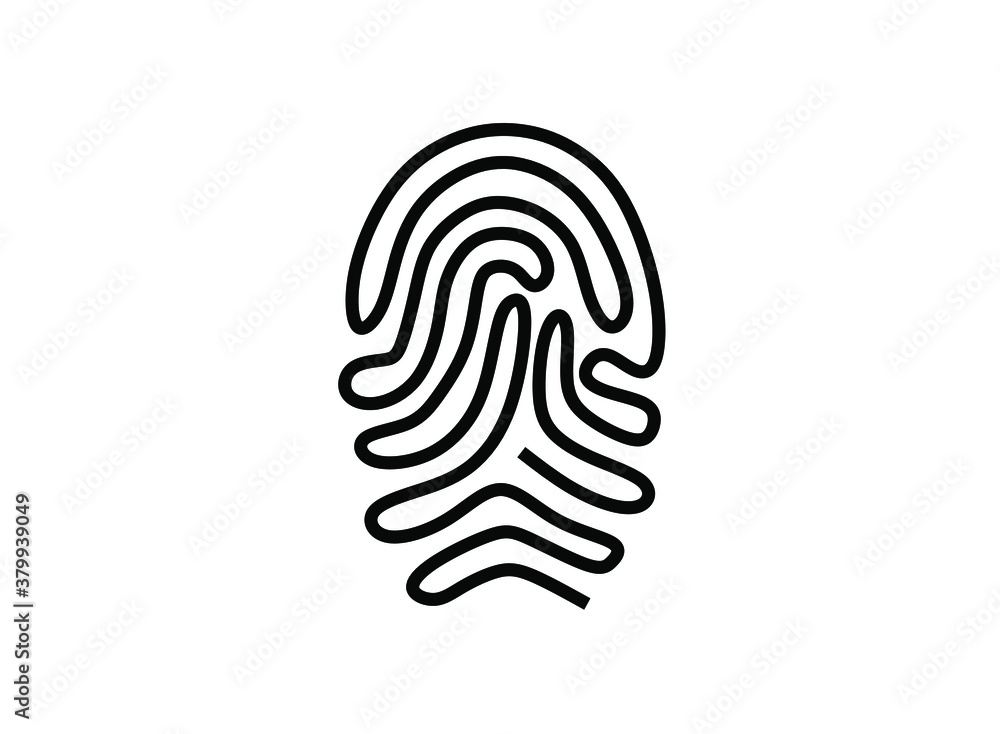 Continuous one line drawing of a fingerprint illustration vector Stock ...