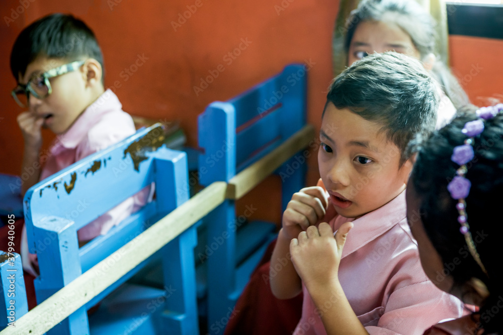 Filipino School Children Learning in a Classroom in School Stock Photo ...