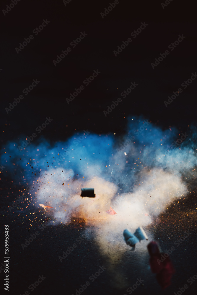 Pyrotechics explosion Stock Photo | Adobe Stock