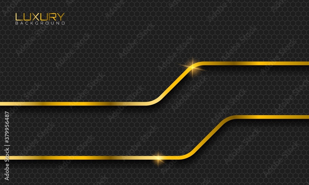 Hexagon pattern background with gold color stipe. Background vector ...