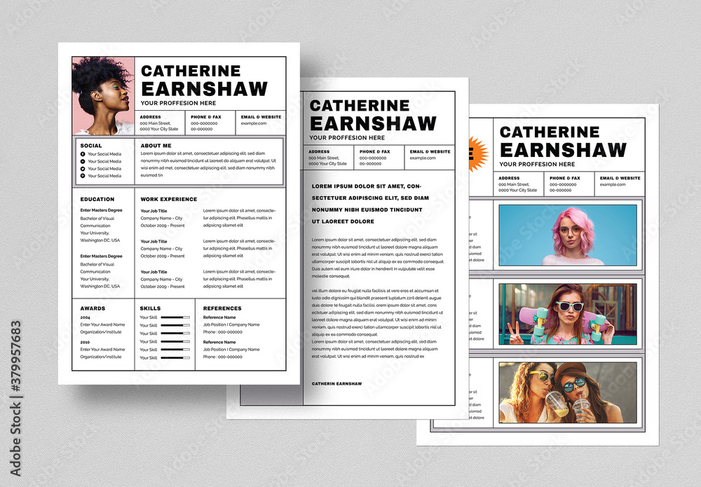 Creative Resume Layout Stock Template | Adobe Stock