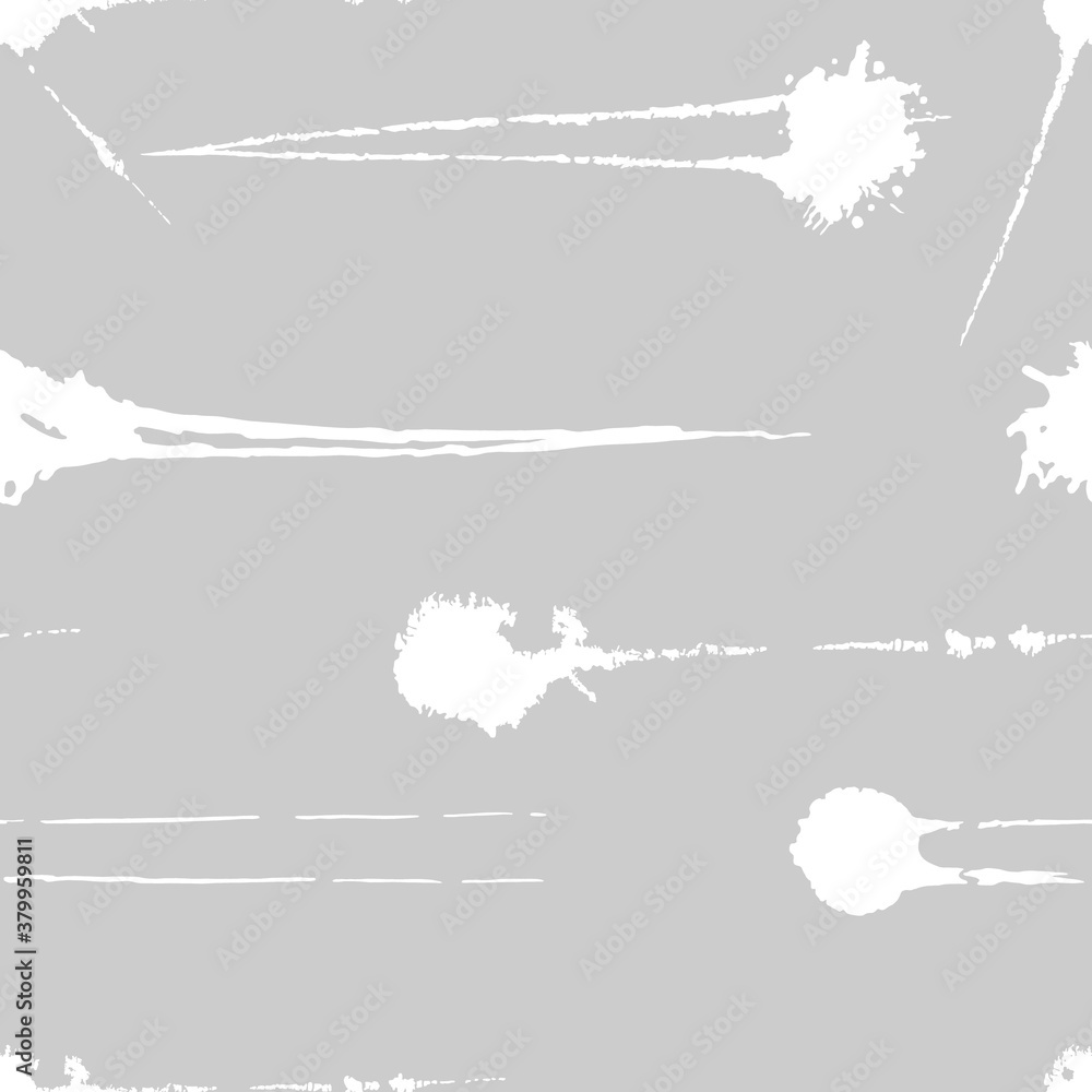 Vecteur Stock Vector grey seamless pattern with ink splash, blot and ...
