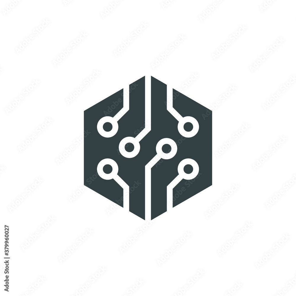 Circuit board, technology icon, vector illustration. Technology ...