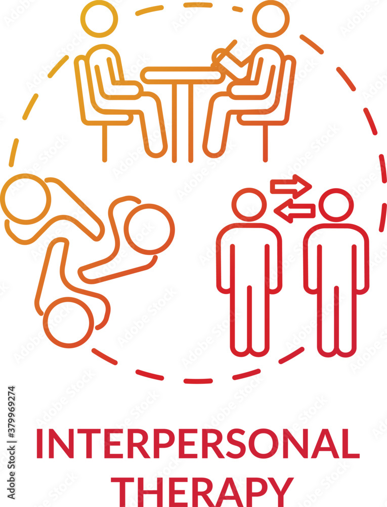 Interpersonal therapy concept icon. Attachment-focused psychotherapy ...