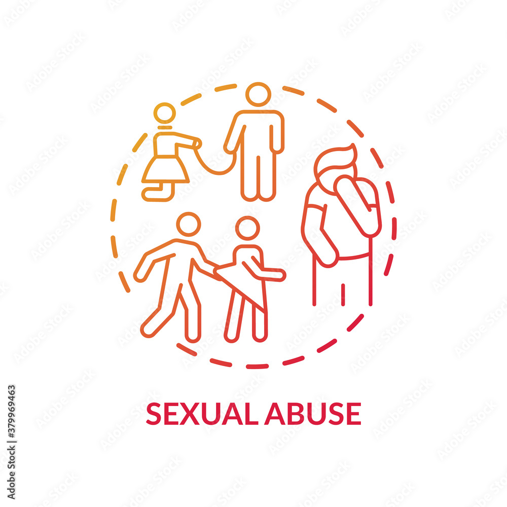 Sexual abuse concept icon. Domestic violence idea thin line ...