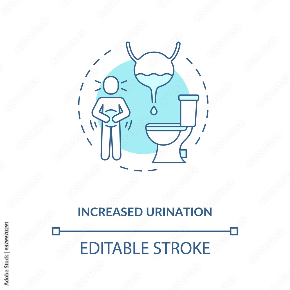 Increased urination concept icon. Energetics side effects idea thin ...