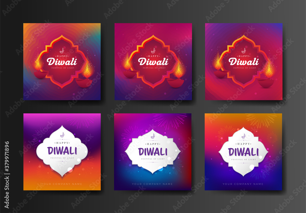 Happy Diwali Festival Social Media Poster Design Background Template ...