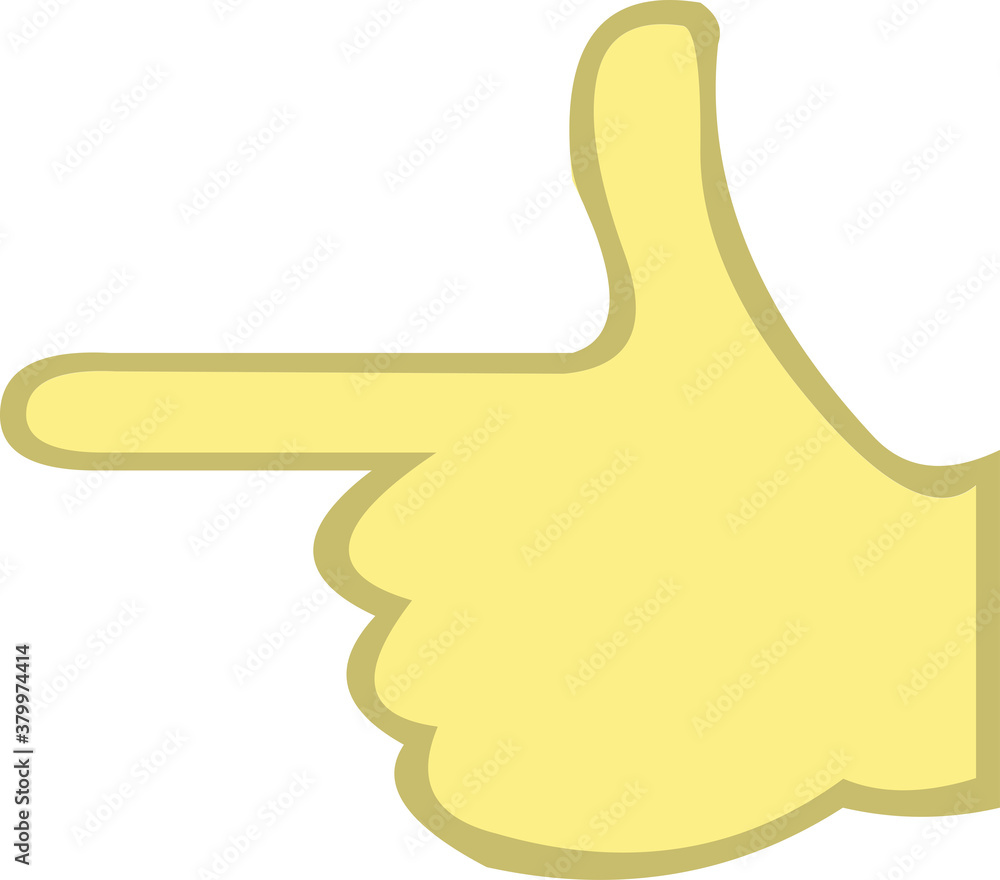 Vector emoticon illustration of a pointing hand Stock Vector | Adobe Stock