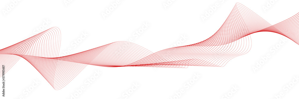 abstract vector red wave lines on white background Stock Vector | Adobe ...