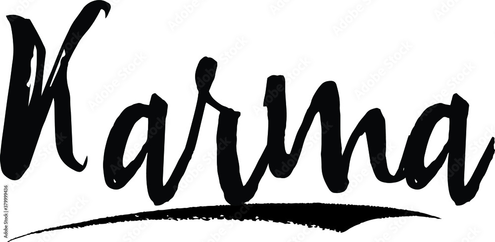 Karma Typography Black Color Text on White Background Stock Vector ...