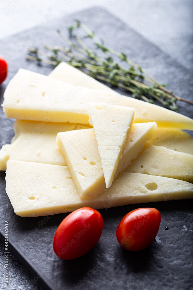 Sliced Tulum Cheese / Turkish Tulum Peyniri from the Thrace region ...