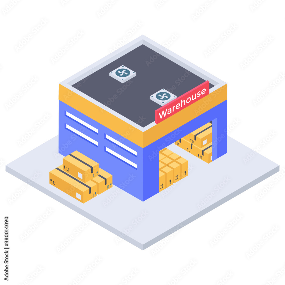 Warehouse storage icon isometric design Stock Vector | Adobe Stock