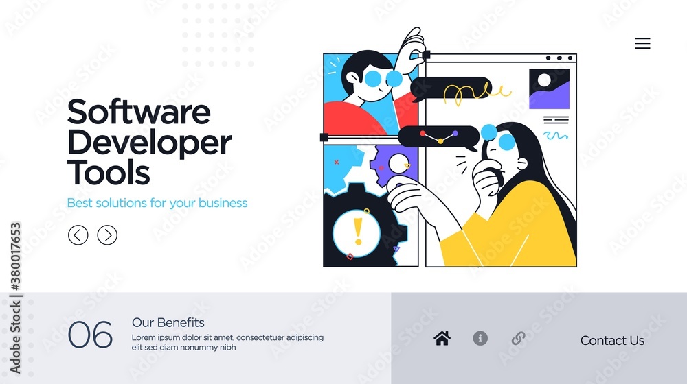 Landing page template of developing computer software, coding and ...