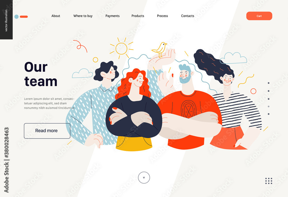 Grafika wektorowa Stock: Business topics - crew, our team - web ...