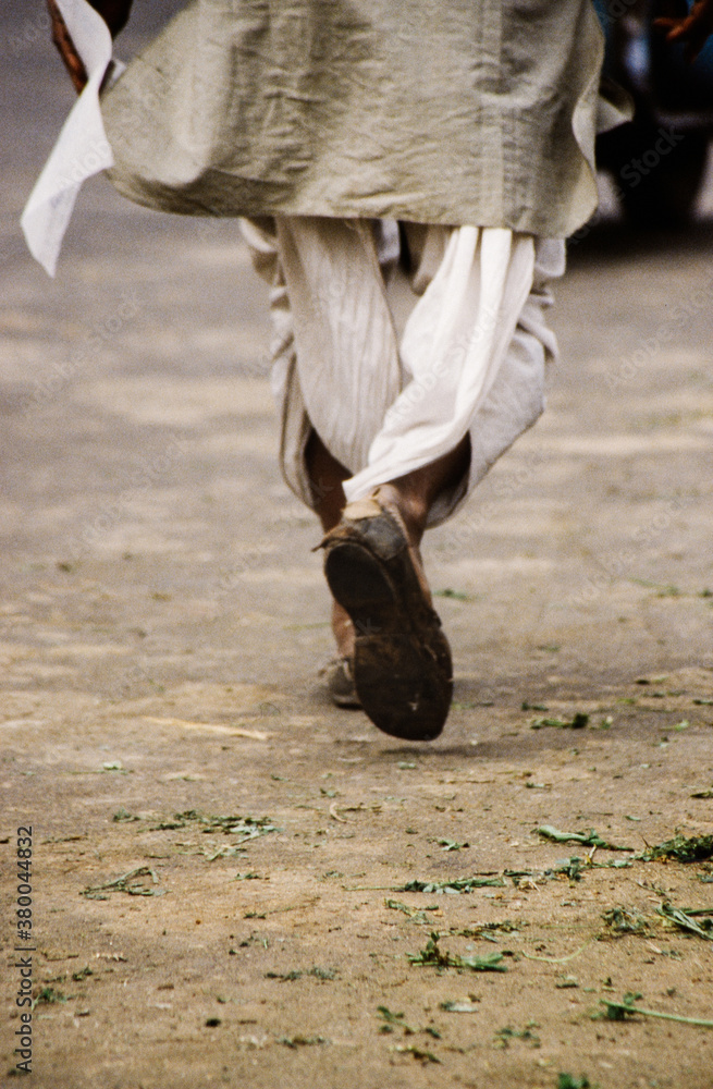 Legs of Rajasthani Man in Dhoti Walking Stock Photo | Adobe Stock