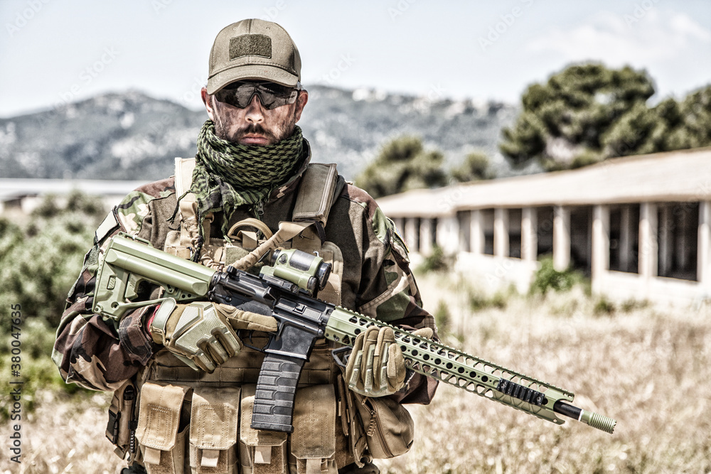 Photo & Art Print Private military company mercenary, brutal looking ...