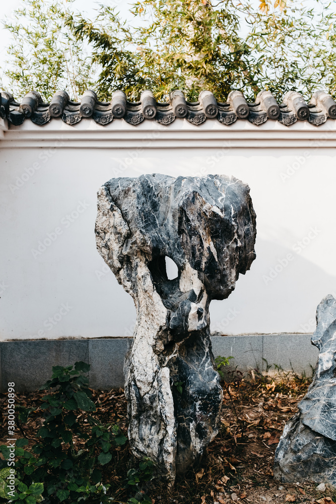 Rocks in ancient Chinese garden, Haizhuhu garden Stock Photo | Adobe Stock
