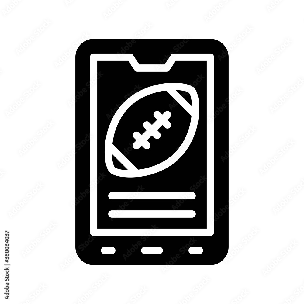 live and streaming related mobile screen with rugby ball vector in ...