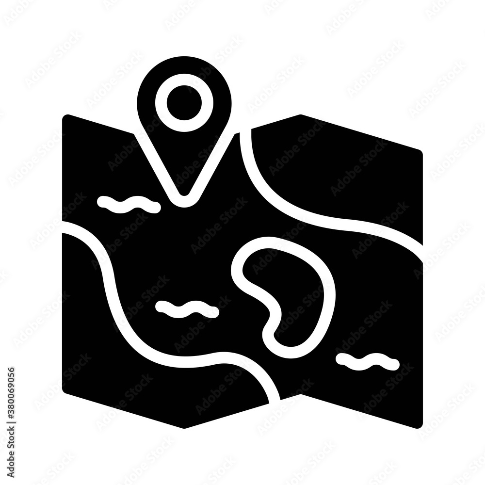 ocean related sea map with location pin and water vector in solid ...