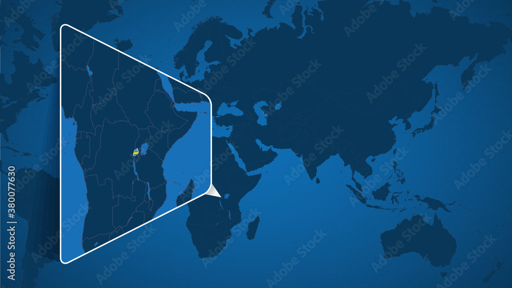 rwanda map of world