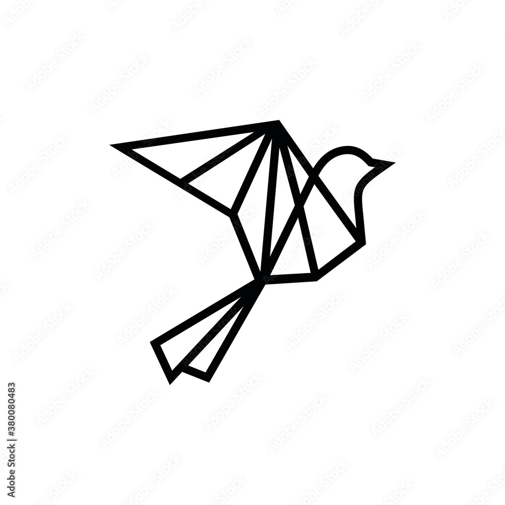Simple bird geometry logo design vector Stock Vector | Adobe Stock