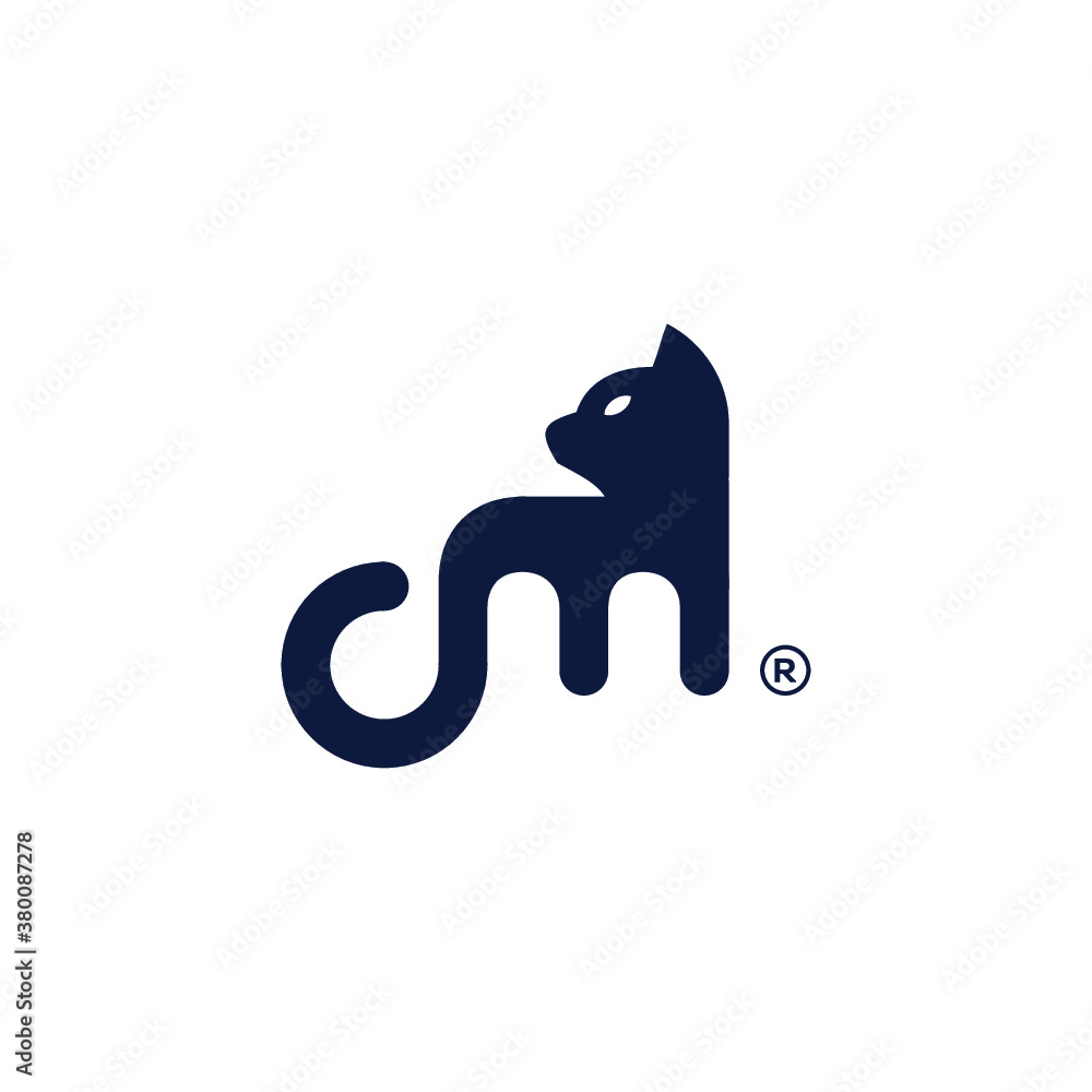 cat logo vector letter M illustrations Stock Vector | Adobe Stock