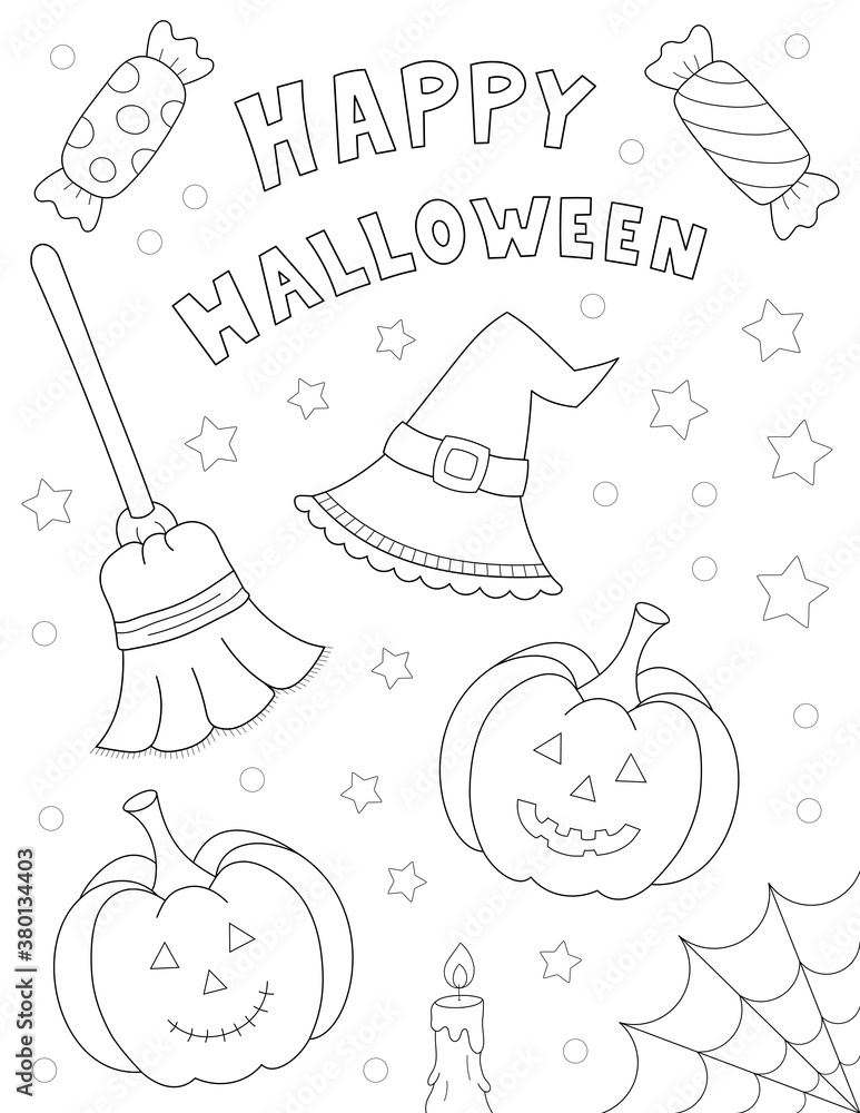 Printable Happy Halloween Coloring Pages